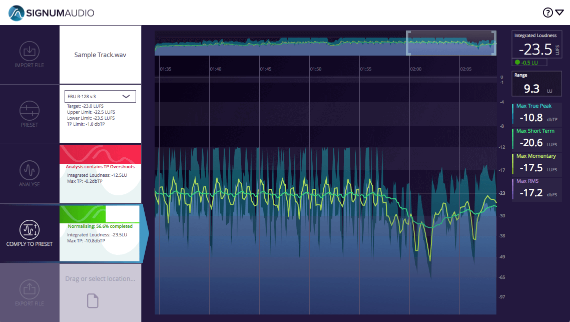 Bute Loudness Normaliser - Automated Loudness Compliance. Signum Audio